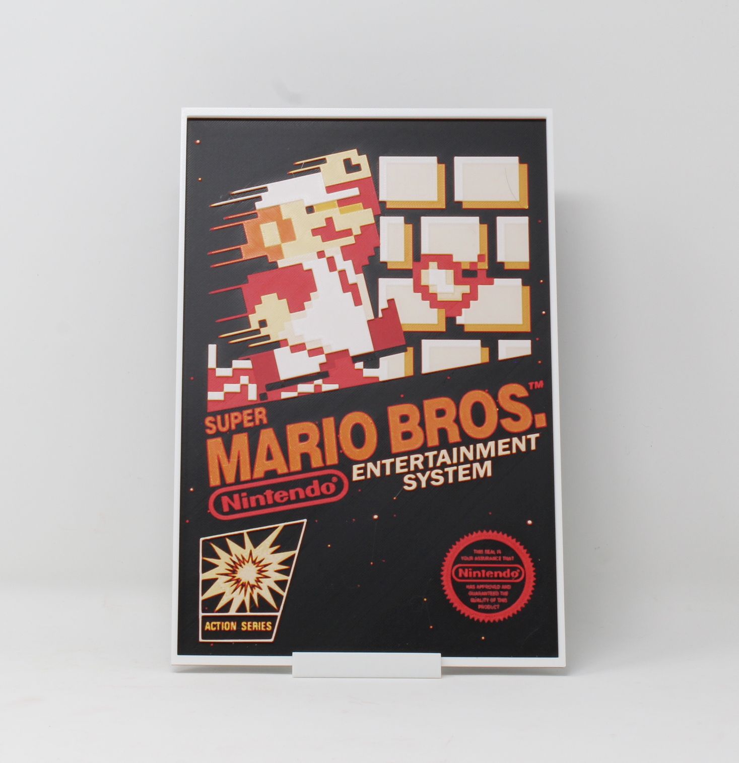 Super Mario Bros 1985 Poster Hueforge 3D Print Fan Art – Ancient Stone ...